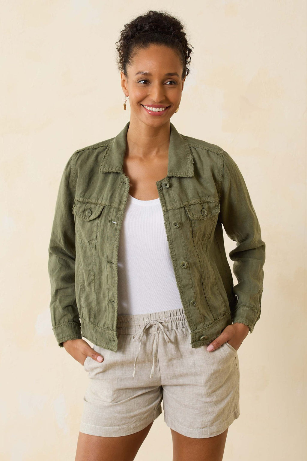 Tommy Bahama Linen Raw-Edge Jacket - Style TW510640 – Close To You Boutique